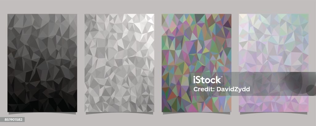 Abstract Mosaic Triangle Tile Pattern Page Template Set Vector Document