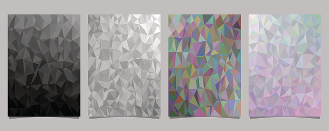 Abstract Mosaic Triangle Tile Pattern Page Template Set Vector Document