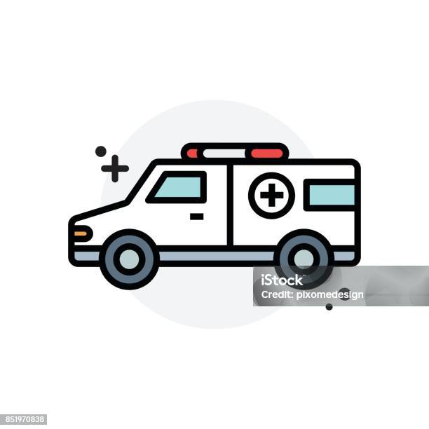 Concept Dambulance Isolé Ligne Vector Illustration Icône Modifiable
