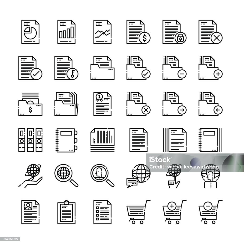 Ilustración de 36 Empresas Y Conjunto De Iconos De Contabilidad Estilo ... Ilustración de 36 Empresas Y Conjunto De Iconos De Contabilidad Estilo ...