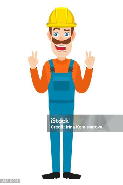 Builder Memperlihatkan Tanda Tangan Kemenangan Atau Tanda Tangan Tanda ... Builder Memperlihatkan Tanda Tangan Kemenangan Atau Tanda Tangan Tanda ...
