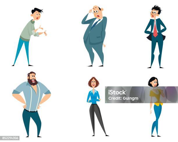 6 사업가 설정 가리키기에 대한 스톡 벡터 아트 및 기타 이미지 가리키기 개념 개념과 주제 Istock