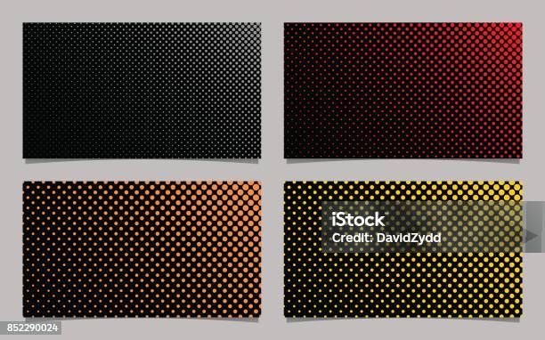 Pola Lingkaran Halftone Digital Set Desain Latar Belakang Kartu Nama