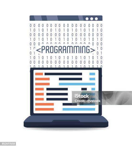 Programmig 코딩 화면에 있는 컴퓨터 Java 프로그래밍 언어에 대한 스톡 벡터 아트 및 기타 이미지 Java 프로그래밍 언어 Html 가리기 Istock