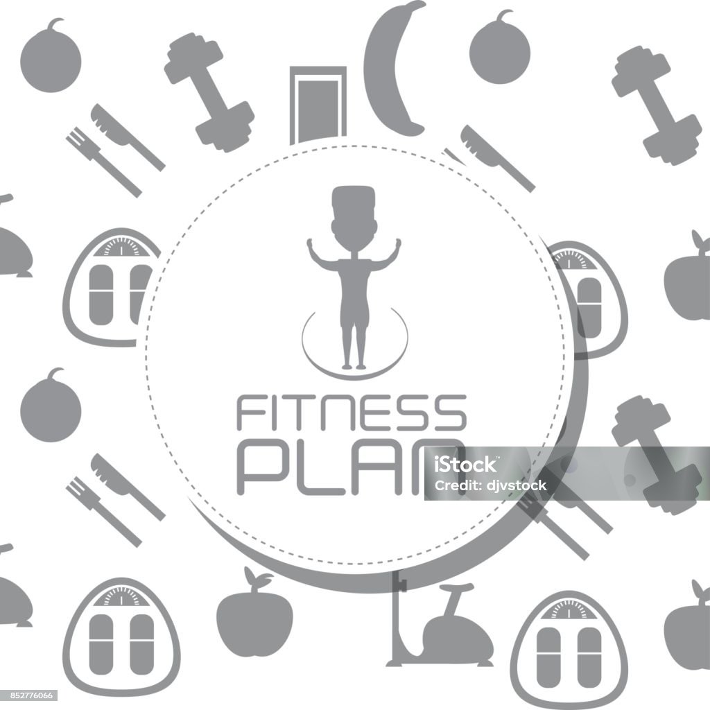 Fitness Diet Plan With Exercise Elements Background Stock Illustration ... Fitness Diet Plan With Exercise Elements Background Stock Illustration ...
