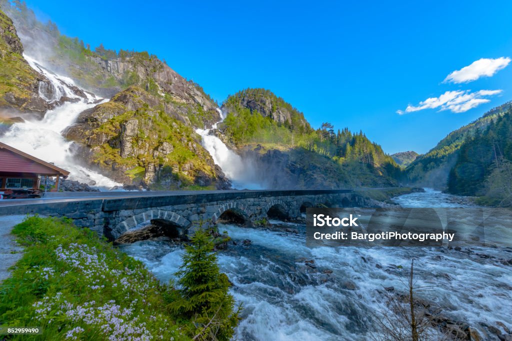 Latefossen 노르웨이 스칸디나비아에서 가장 아름 다운 폭포 중 하나 강에 대한 스톡 사진 및 기타 이미지 Istock
