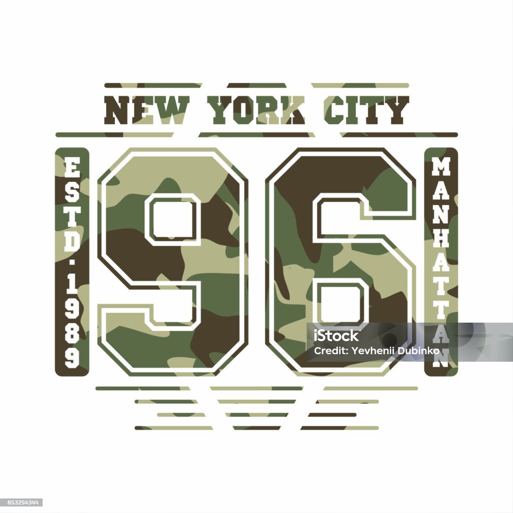 Tipografi Kamuflase Untuk Cetakan Kaos New York Varsity Grafis Kaos ... Tipografi Kamuflase Untuk Cetakan Kaos New York Varsity Grafis Kaos ...