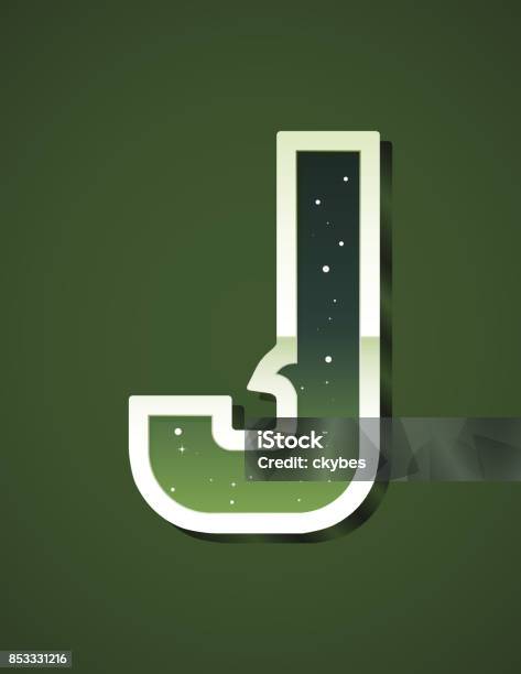 Ilustrații De Stoc Cu Green 80 Retro Scifi Font Cu Stele Litere