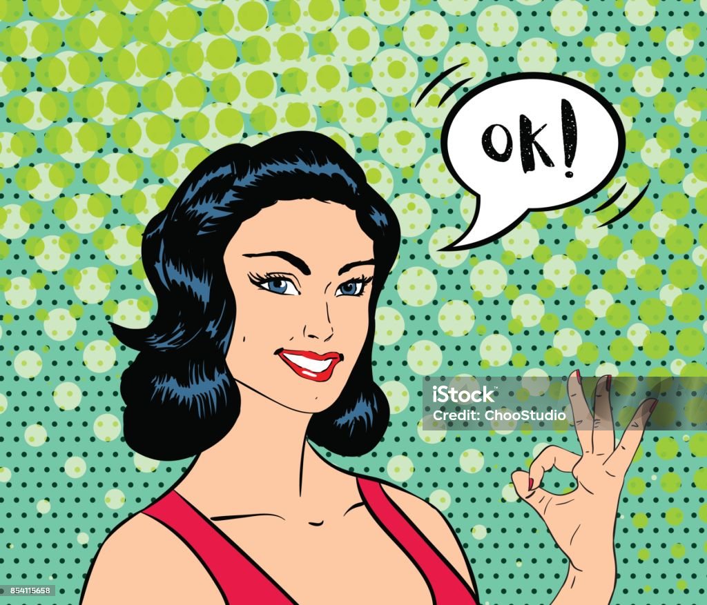 Speech Bubblepop Art Womanremastered Stock Illustration Download