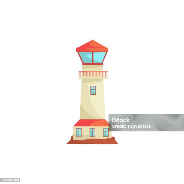 Mercusuar Menara Lampu Sorot Untuk Bimbingan Navigasi Maritim Vektor