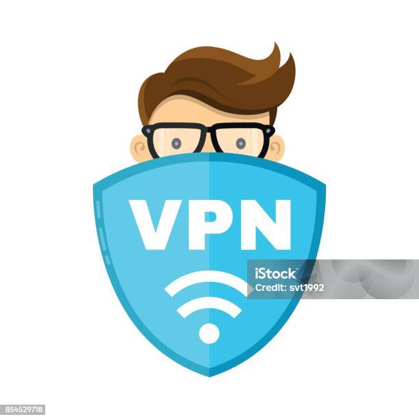 Vpn은 안전 개념을 보호 합니다 남자와 저장 Vpn에 대한 스톡 벡터 아트 및 기타 이미지 Vpn 금고 보안