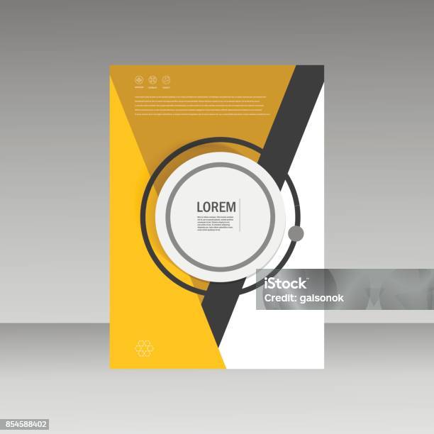 Templat Desain Brosur Laporan Tahunan Segitiga Dan Lingkaran Ilustrasi
