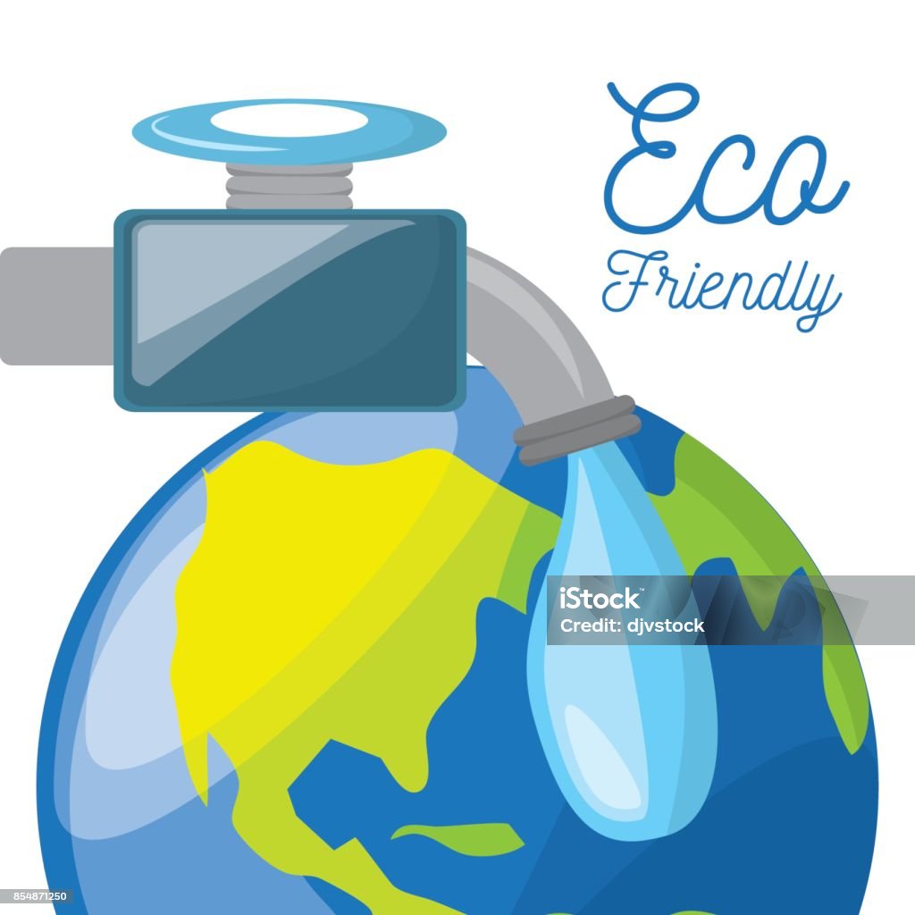 Save Water For The Planet Conservation Stock Illustration Download