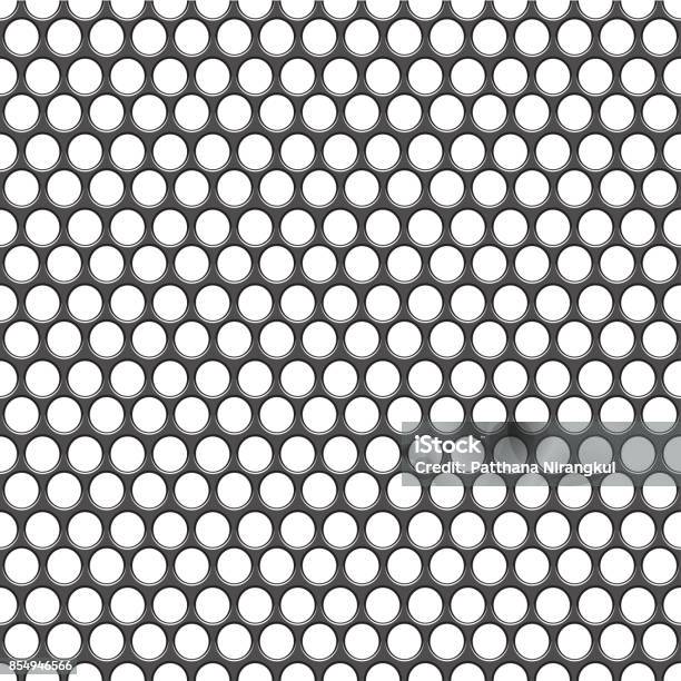 Lingkaran Hitam Mesh Pola Mulus Pada Ilustrasi Vektor Desain Latar