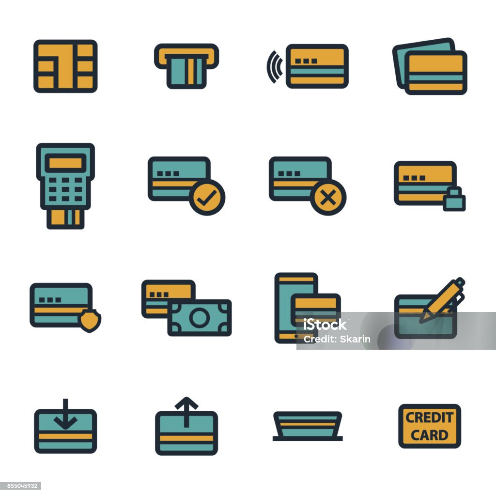Vector Flat Credit Card Icons Set Stock Illustration - Download Image ... Vector Flat Credit Card Icons Set Stock Illustration - Download Image ...