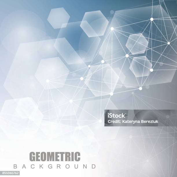 Latar Belakang Abstrak Geometris Dengan Garis Dan Titik Yang Terhubung