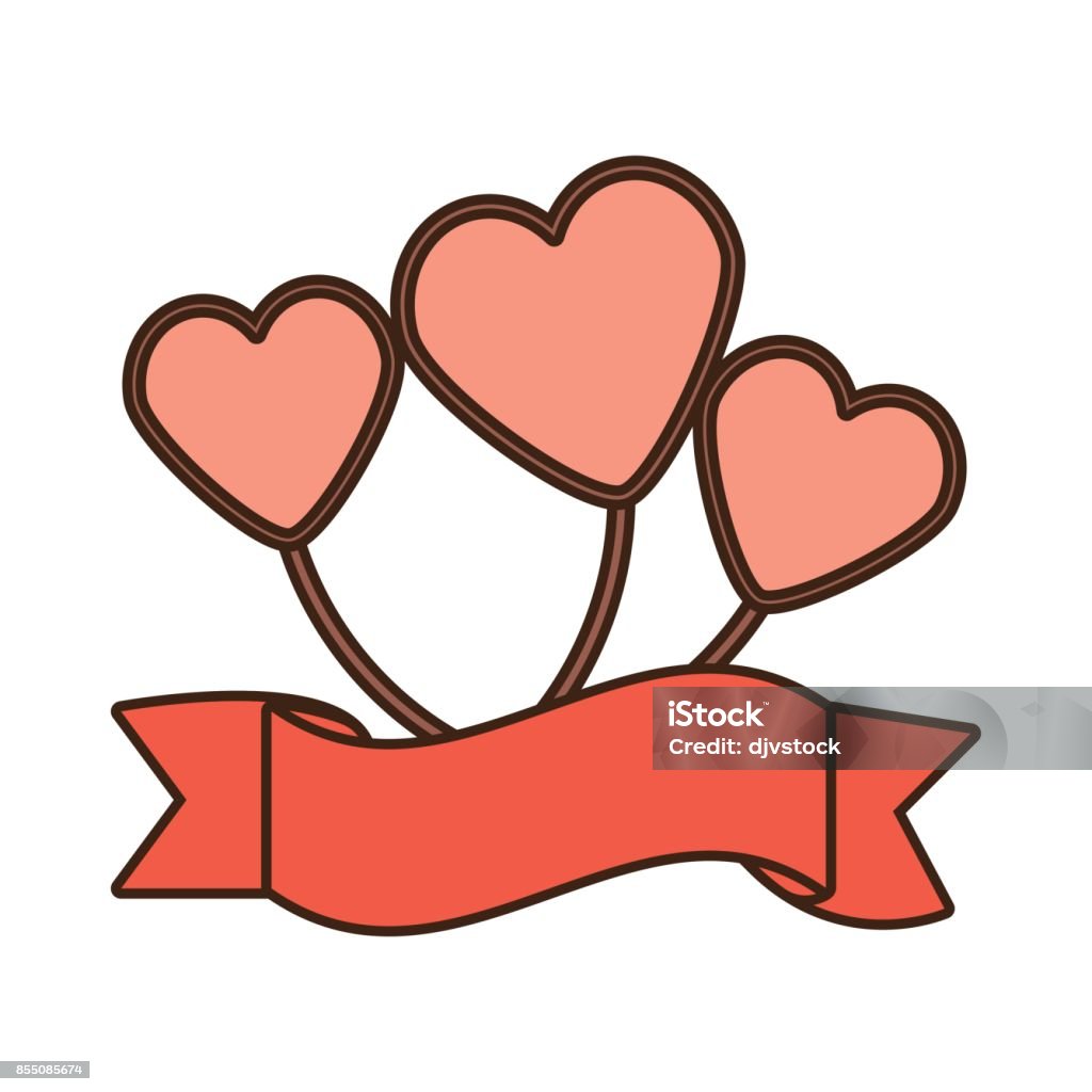 Balloons Heart Romance Love Ribbon Stock Illustration Download Image
