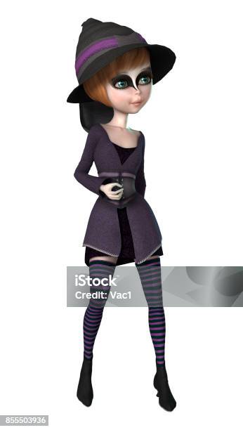 3d 렌더링 화이트에 작은 마녀 10월에 대한 스톡 사진 및 기타 이미지 10월 3차원 형태 공휴일 Istock