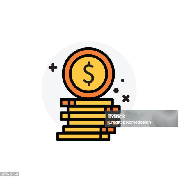 Concept Dargent Isolé Ligne Vector Illustration Icône Modifiable