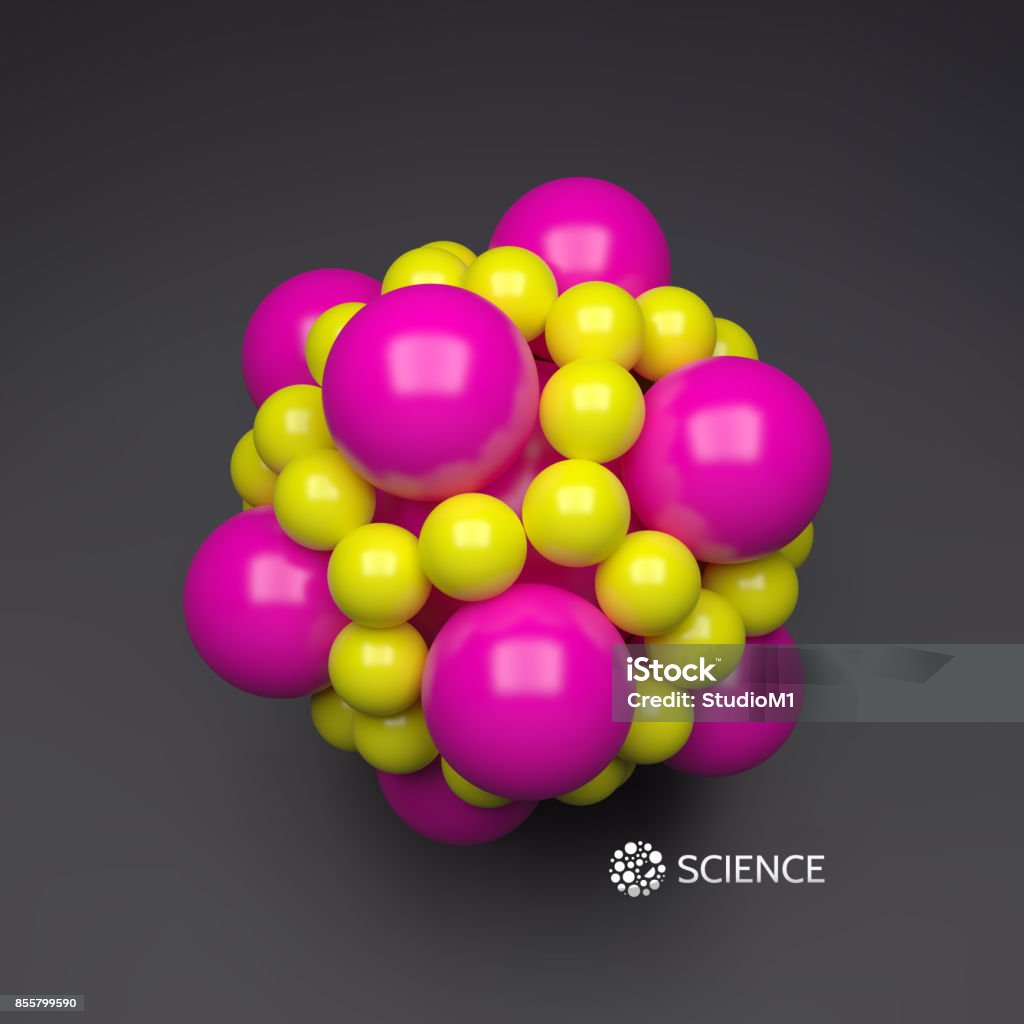 3d Molecule Molecular Structure Vector Illustration For Science Stock