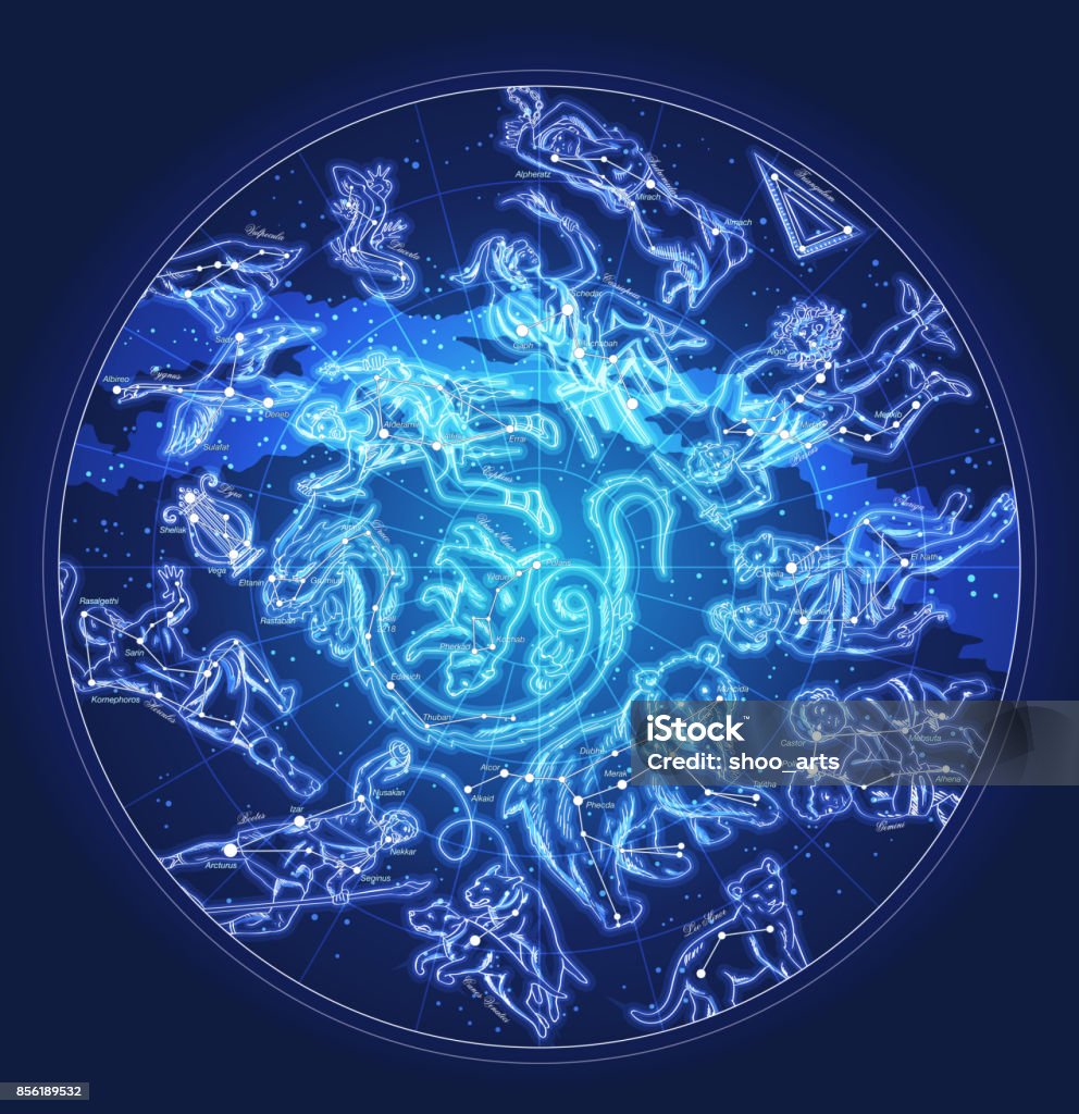 Astronomy Characters Sky Map With Constellation And Star Names Vector astronomy-characters-sky-map-with-constellation-and-star-names-vector