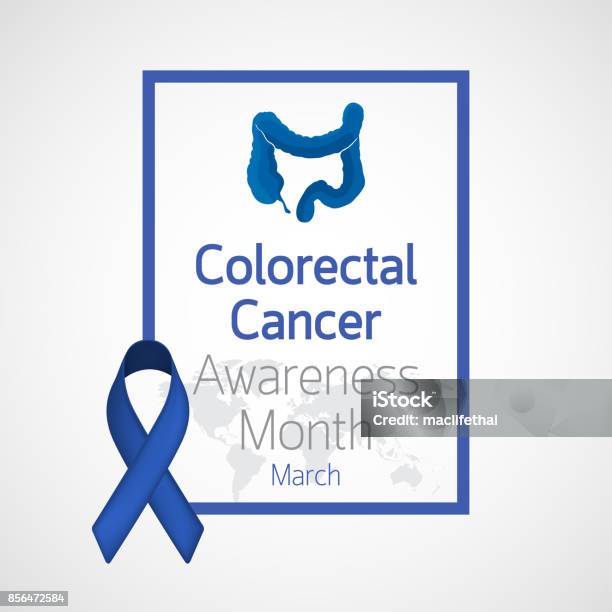 Colorectal Cancer Du Mois De La Sensibilisation Vecteur Icône