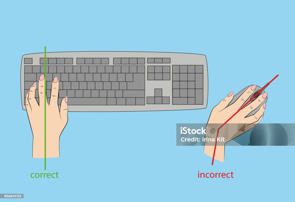 Correct And Incorrect Position Of Hands To Work On The Keyboard And ... Correct And Incorrect Position Of Hands To Work On The Keyboard And ...