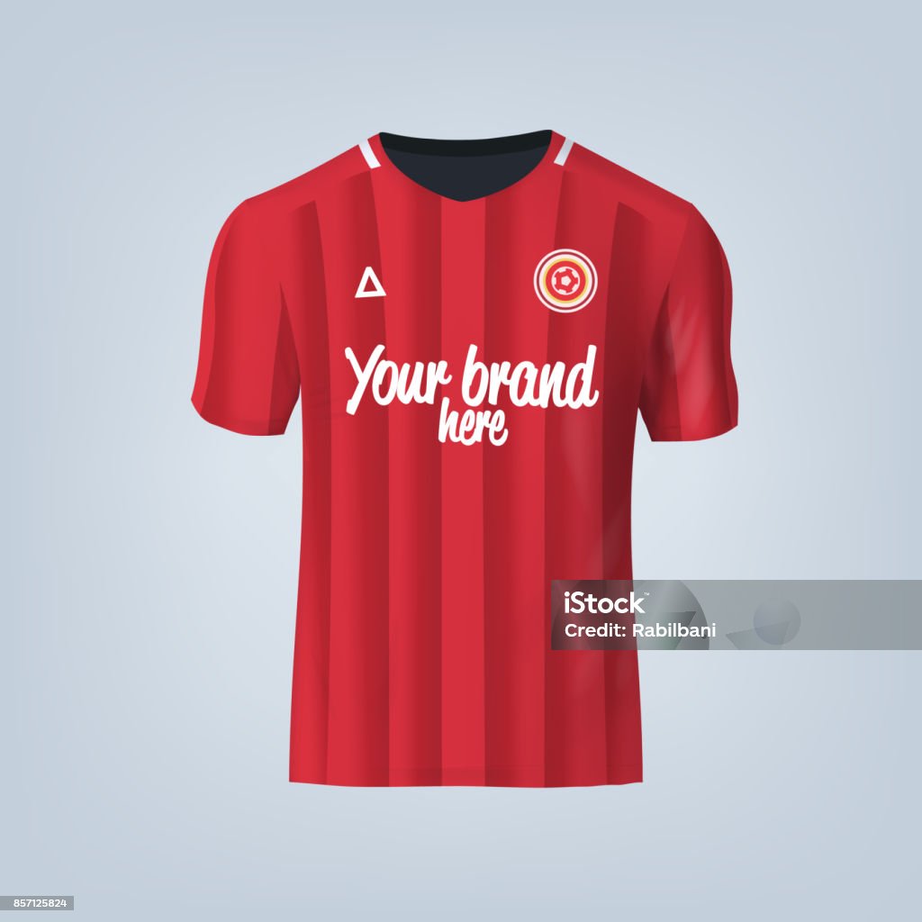 Futbol Tshirt Şablon Vektör Çizim Stok Vektör Sanatı And Arka Görünüm‘nin