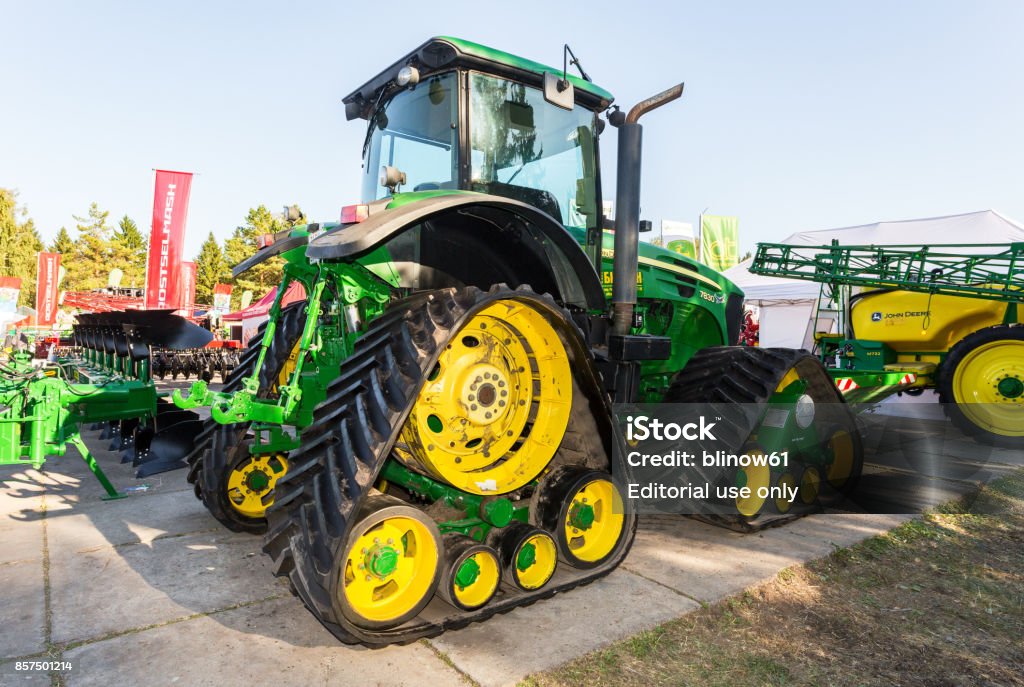Rubber Track John Deere 7830 Agricultural Tractor On Display At The ... Rubber Track John Deere 7830 Agricultural Tractor On Display At The ...
