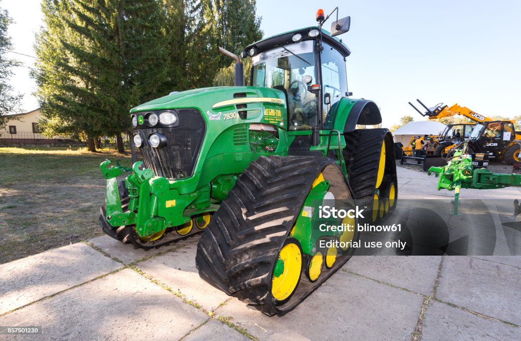 Rubber Track John Deere 7830 Agricultural Tractor On Display At The ... Rubber Track John Deere 7830 Agricultural Tractor On Display At The ...