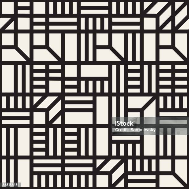 Pola Mulus Vektor Mesh Tekstur Berulang Kisi Linear Dengan Bentuk Kacau