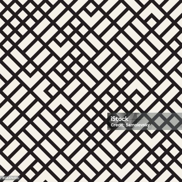 Pola Mulus Vektor Mesh Tekstur Berulang Kisi Linear Dengan Bentuk Kacau