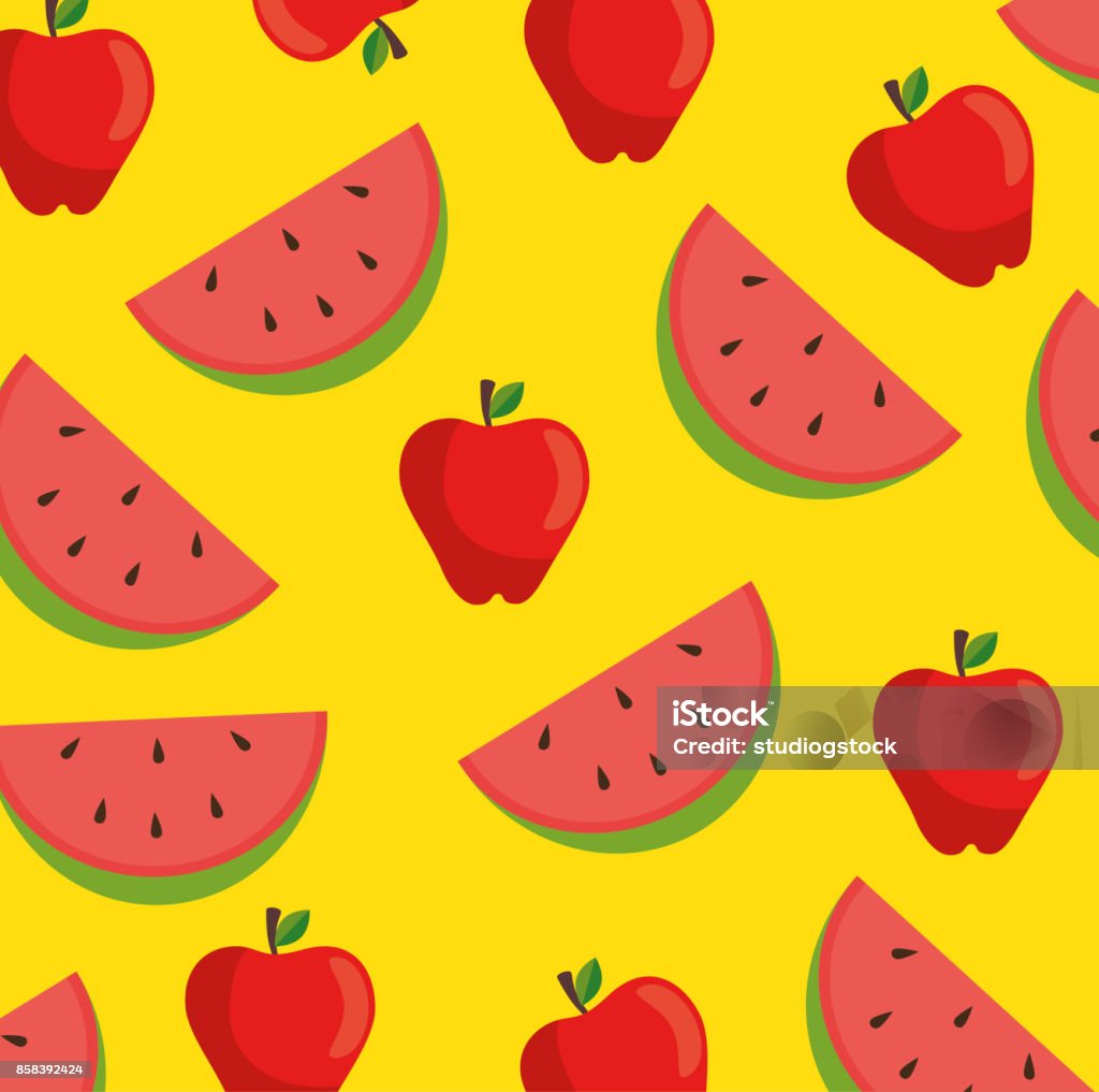 Seamless Fruit Pattern Stock Illustration Download Image Now Apple