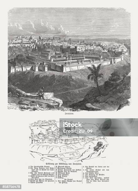 Yerusalem Pada Masa Yesus Ukiran Kayu Diterbitkan 1886 Ilustrasi Stok
