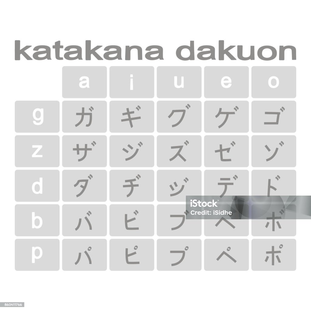 Set Of Monochrome Icons With Japanese Alphabet Katakana Stock