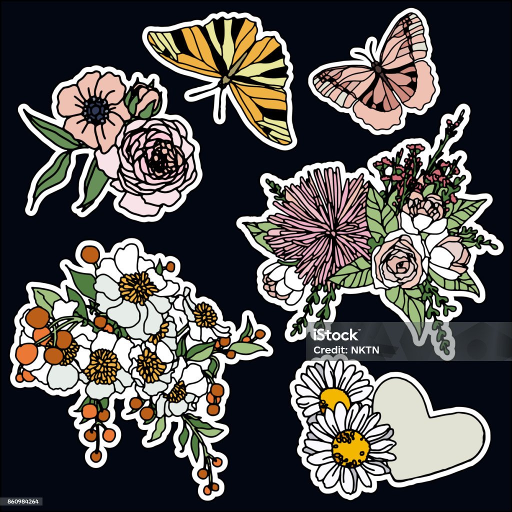 Vetores de Conjunto De Rosas E Borboleta Patches Elementos Conjunto De ... Vetores de Conjunto De Rosas E Borboleta Patches Elementos Conjunto De ...