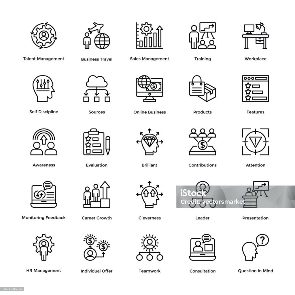 Project Management Line Vector Icons Set 17 Stock Illustration ... Project Management Line Vector Icons Set 17 Stock Illustration ...