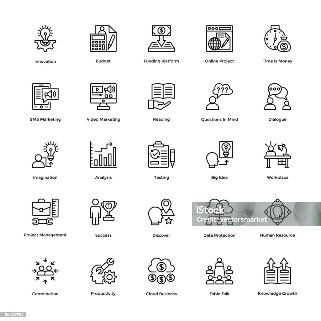Project Management Line Vector Icons Set 15 Stock Illustration ... Project Management Line Vector Icons Set 15 Stock Illustration ...