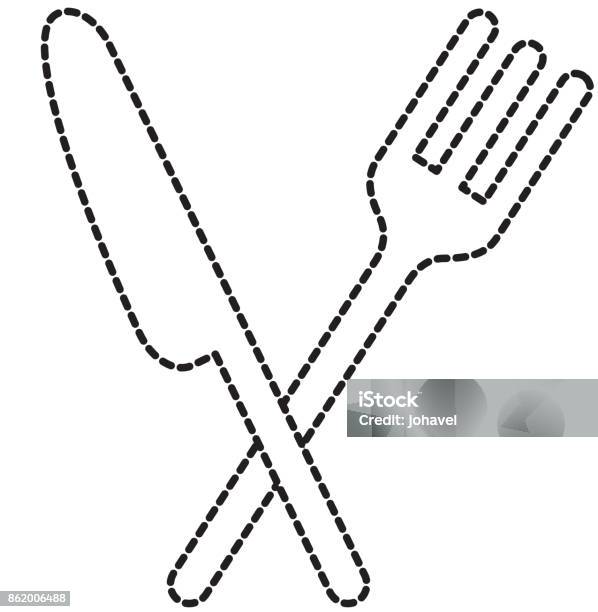 Fourchette Et Couteau Symbole Doutil De Couverts Restaurant Utesil