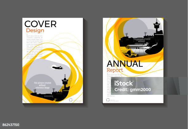 Penutup Kuning Desain Lingkaran Sampul Buku Modern Abstrak Brochure