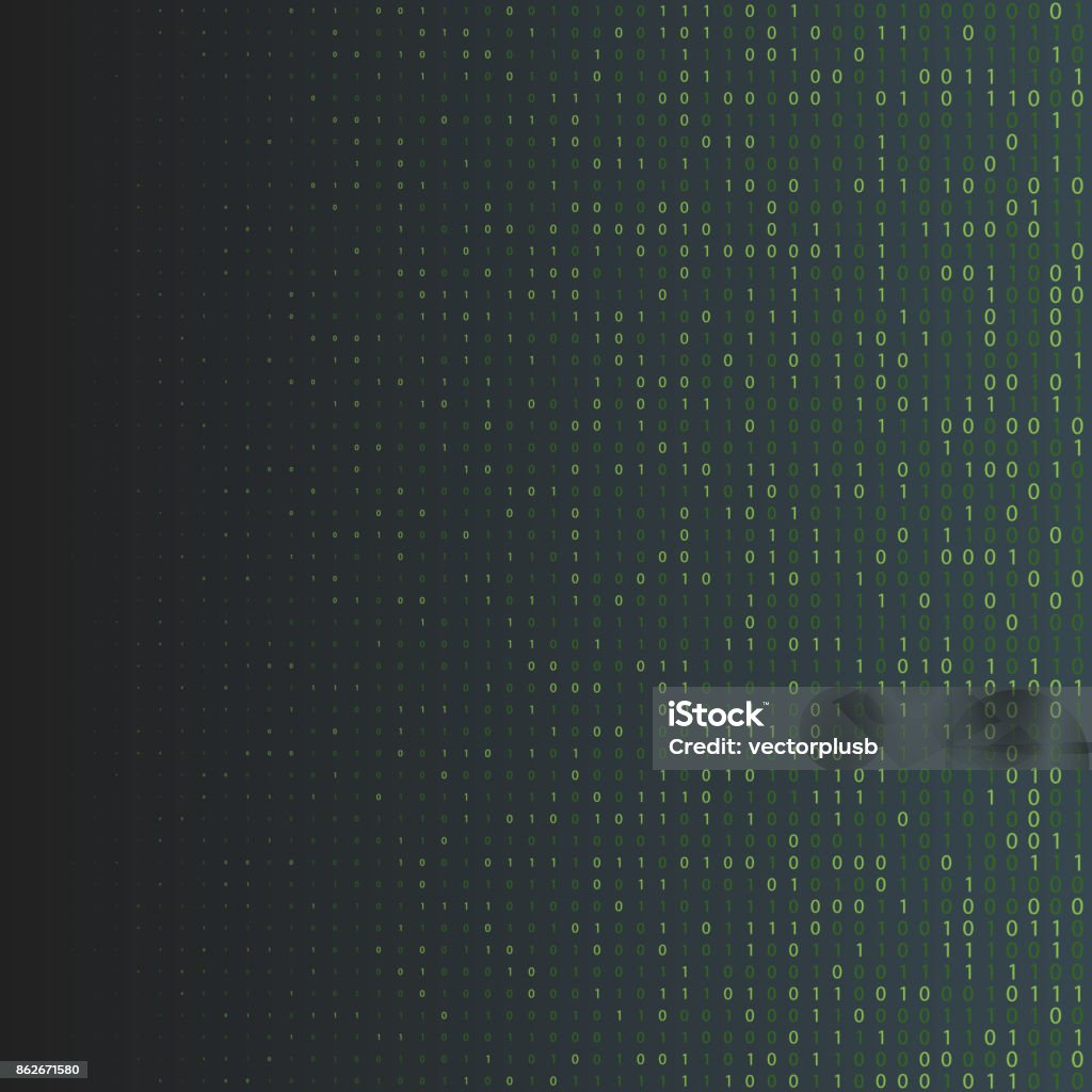 Binary Code Halftone Background Zero And One Abstract Symbols Coding Programming Concept Vector