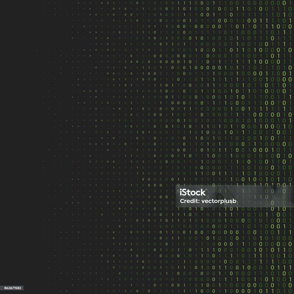 Binary Code Halftone Background Zero And One Abstract Symbols Coding Programming Concept Vector