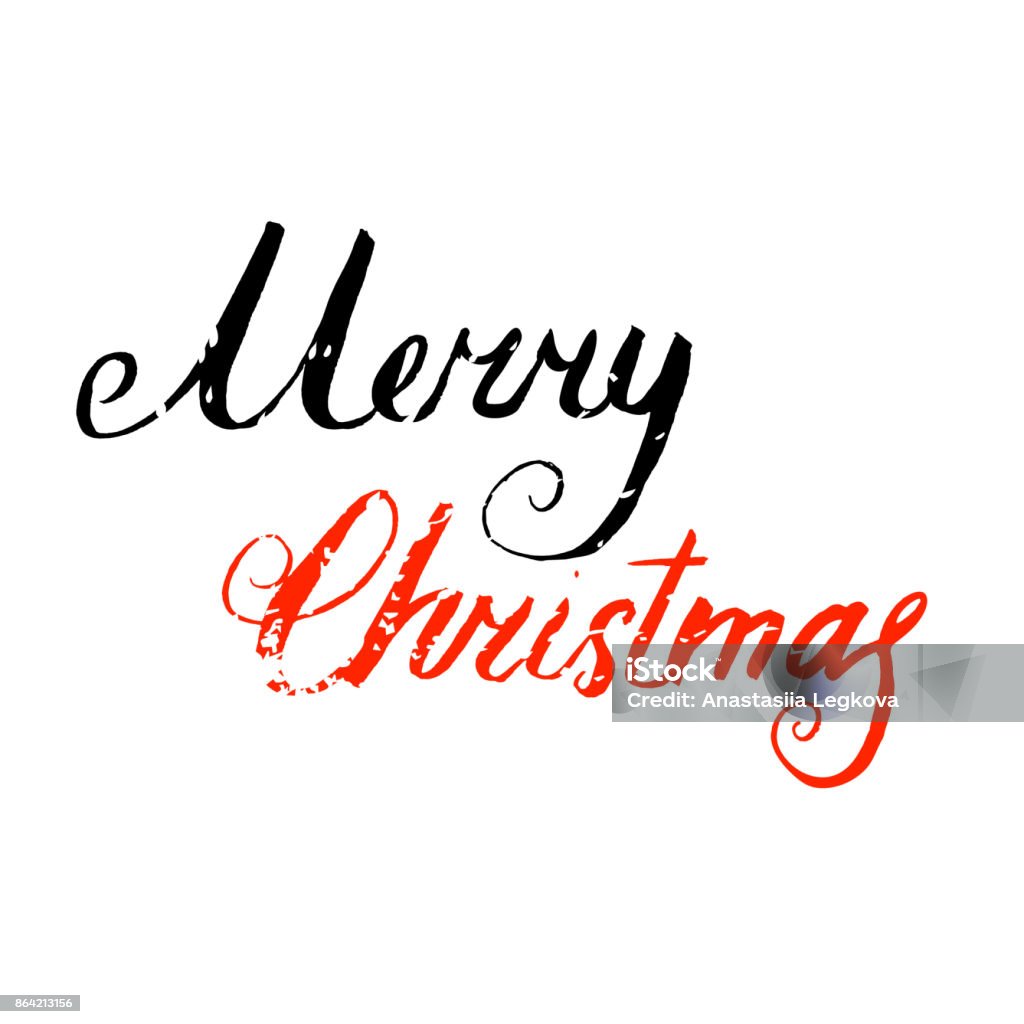 Merry Christmas Hand Lettering Card Stock Illustration Download Image