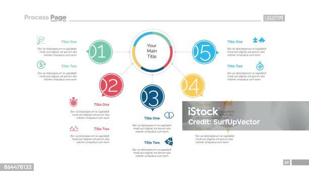 Five Points Workflow Slide Template Stock Illustration - Download Image ... Five Points Workflow Slide Template Stock Illustration - Download Image ...