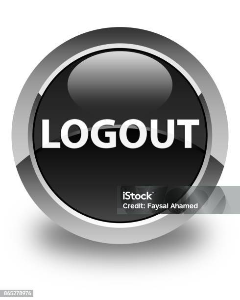 Logout Glossy Black Round Button Stock Illustration - Download Image ... Logout Glossy Black Round Button Stock Illustration - Download Image ...