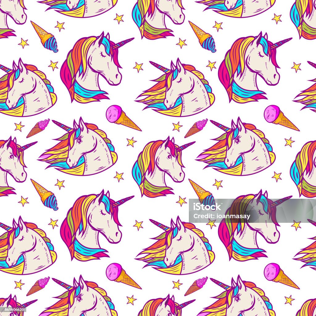 Pola Mulus Dengan Kepala Unicorn Dan Es Krim Ilustrasi Vektor Ilustrasi ... Pola Mulus Dengan Kepala Unicorn Dan Es Krim Ilustrasi Vektor Ilustrasi ...