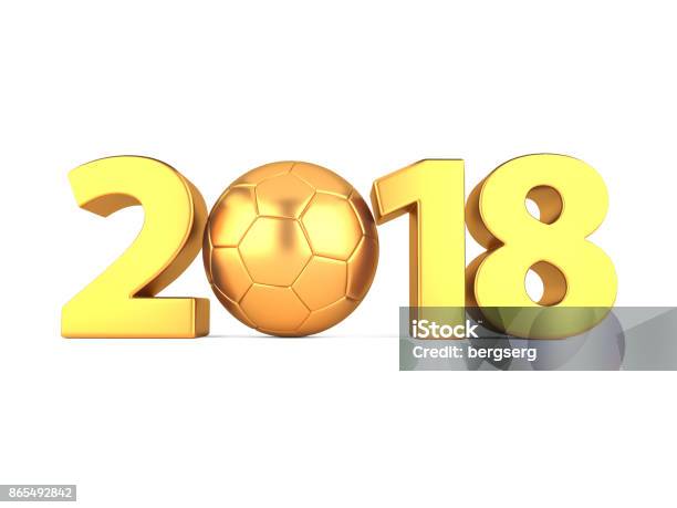 2018 흰색 배경으로 축구 황금 공입니다 3 차원 일러스트 레이 션 0명에 대한 스톡 사진 및 기타 이미지 0명 3차원
