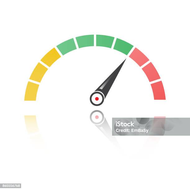 Speedometer Atau Takometer Dengan Panah Elemen Pengukur Infografis