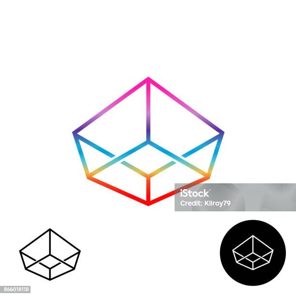 Symbole De Couleur Filaire 3d Arcenciel Linéaire Signe De Couronne De