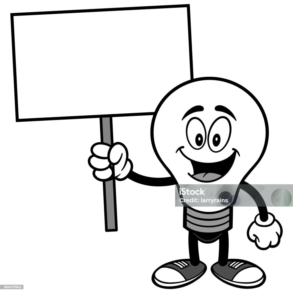 Ilustración De Bombilla Con Signo Ilustración Y Más Vectores Libres De Derechos De Bombilla